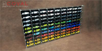 LST-910B Acrylic Wall Display for 1/64 Loose Car Holds 90 – Coval Displays