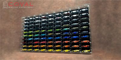 LST-910B Acrylic Wall Display for 1/64 Loose Car Holds 90 – Coval Displays